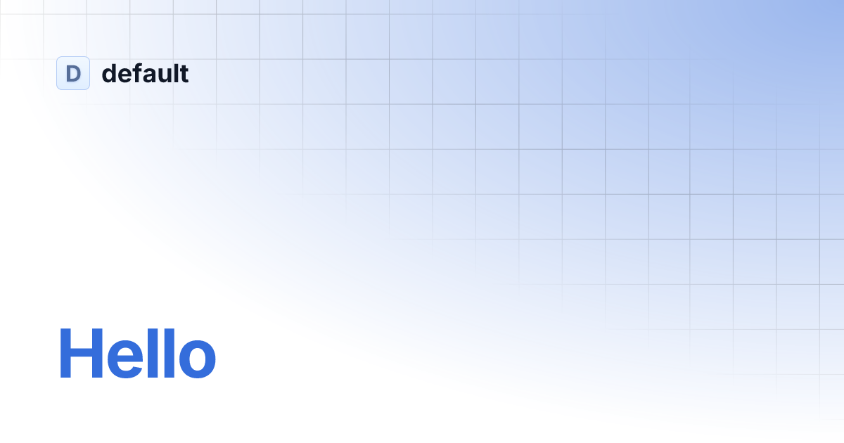 Hello | default